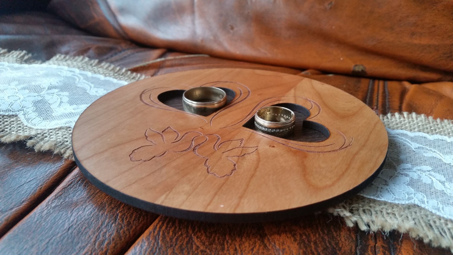 Personalized Ring Holder Wedding Ring Bearer Box Rustic - Etsy