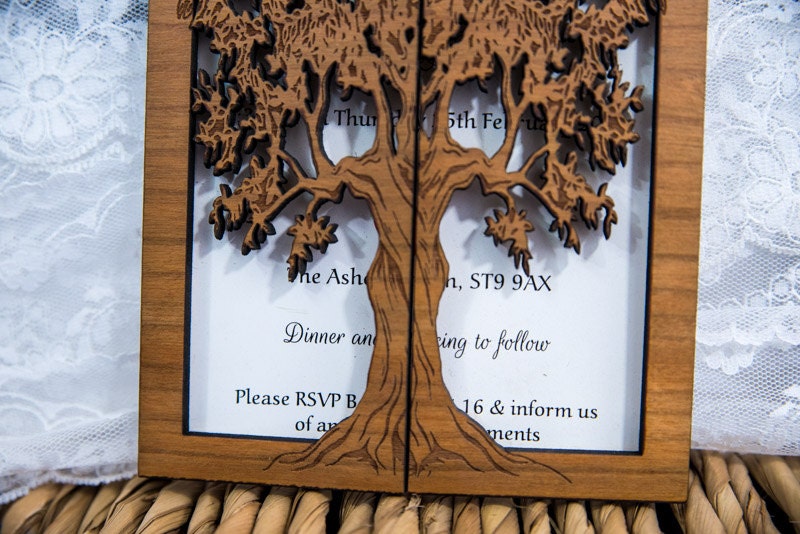 Custom Wedding Invitations 10 Laser Cut Wedding Invitation | Etsy
