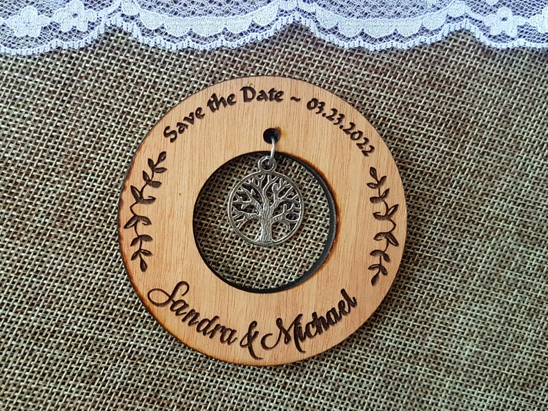 Tree of Life Wood Save the Date Magnet Wedding Souvenir - Etsy