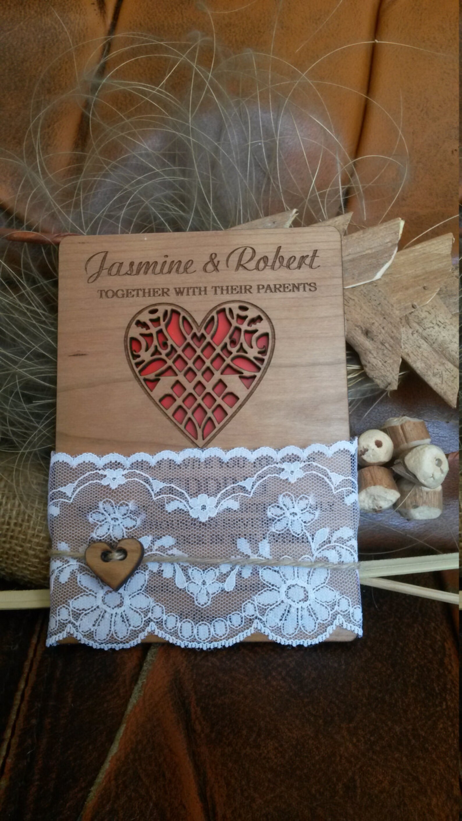 Rustic Wedding Invitation Unique Invitation Wooden Invitation - Etsy