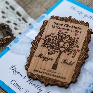 Tree of Life Wood Save the Date Magnet Engraved Save the - Etsy UK