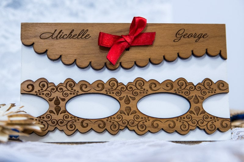 Custom handmade wood wedding invitation 10 red ribbon wedding | Etsy