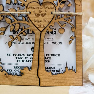 Tree Rustic Wedding Invitations, Rustic Wedding Invite, Cutom Wedding ...