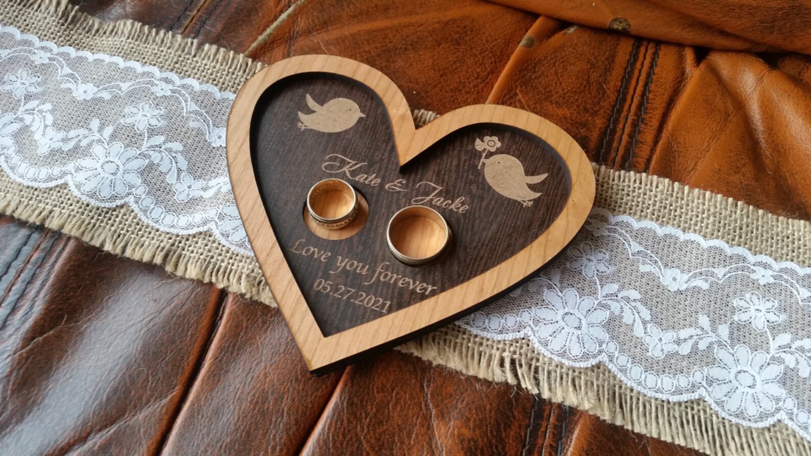 Wedding ring bearer rustic ring bearer wedding ring holder | Etsy