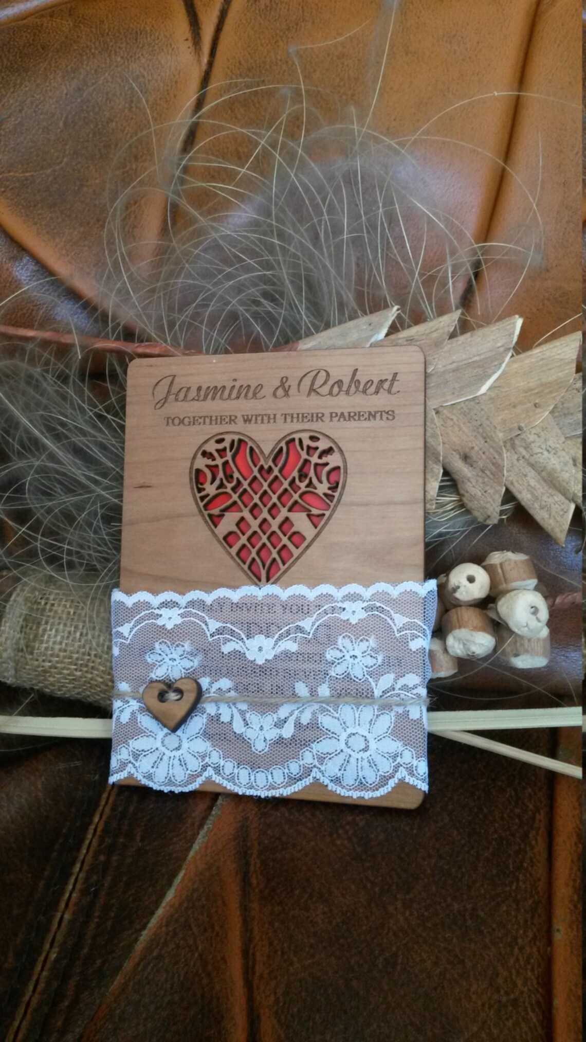 Rustic Wedding Invitation Unique Invitation Wooden Invitation | Etsy