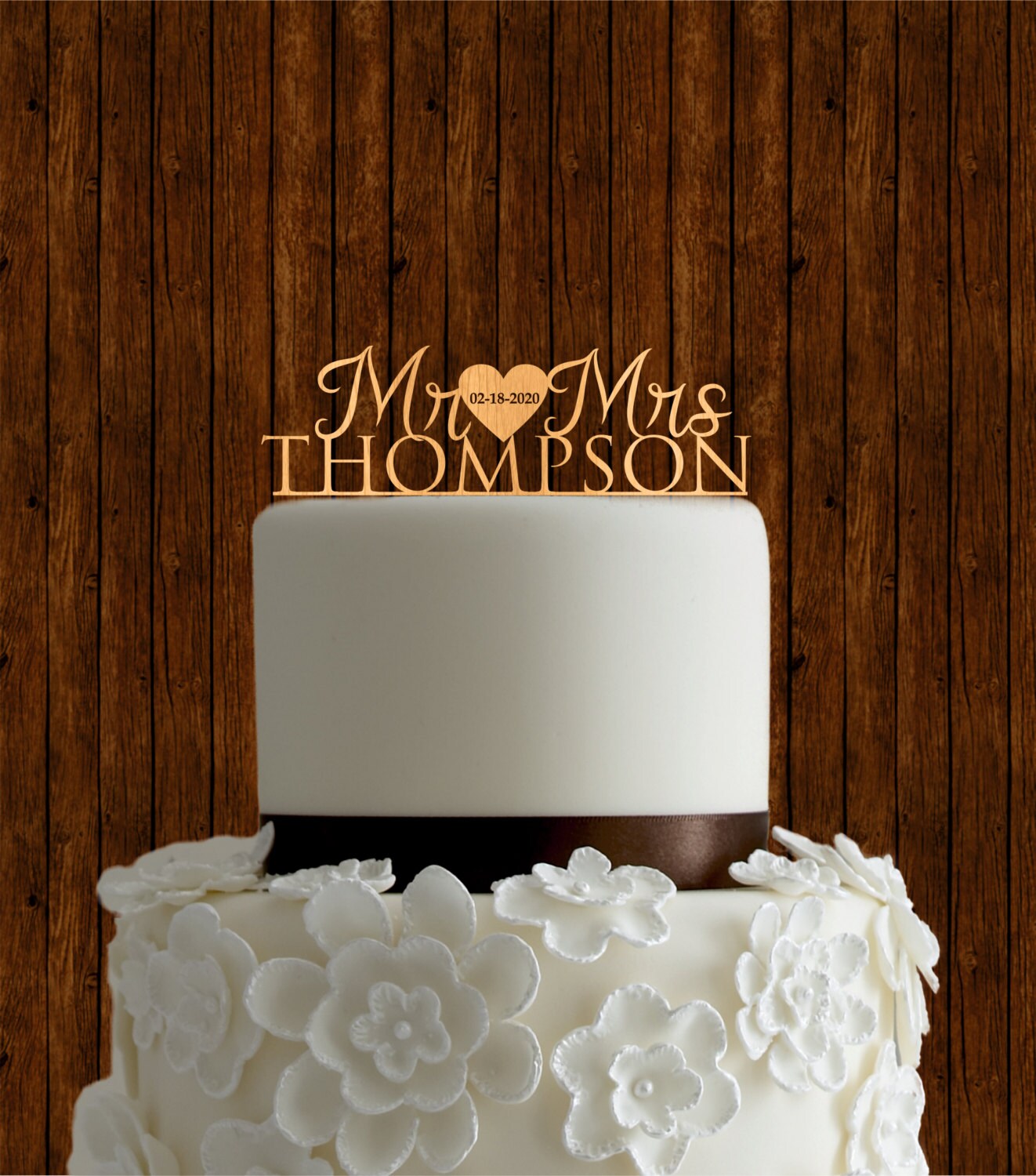 Party Supplies Engagement Gift CATO-W73 Mr & Mrs Custom Wood Cake ...