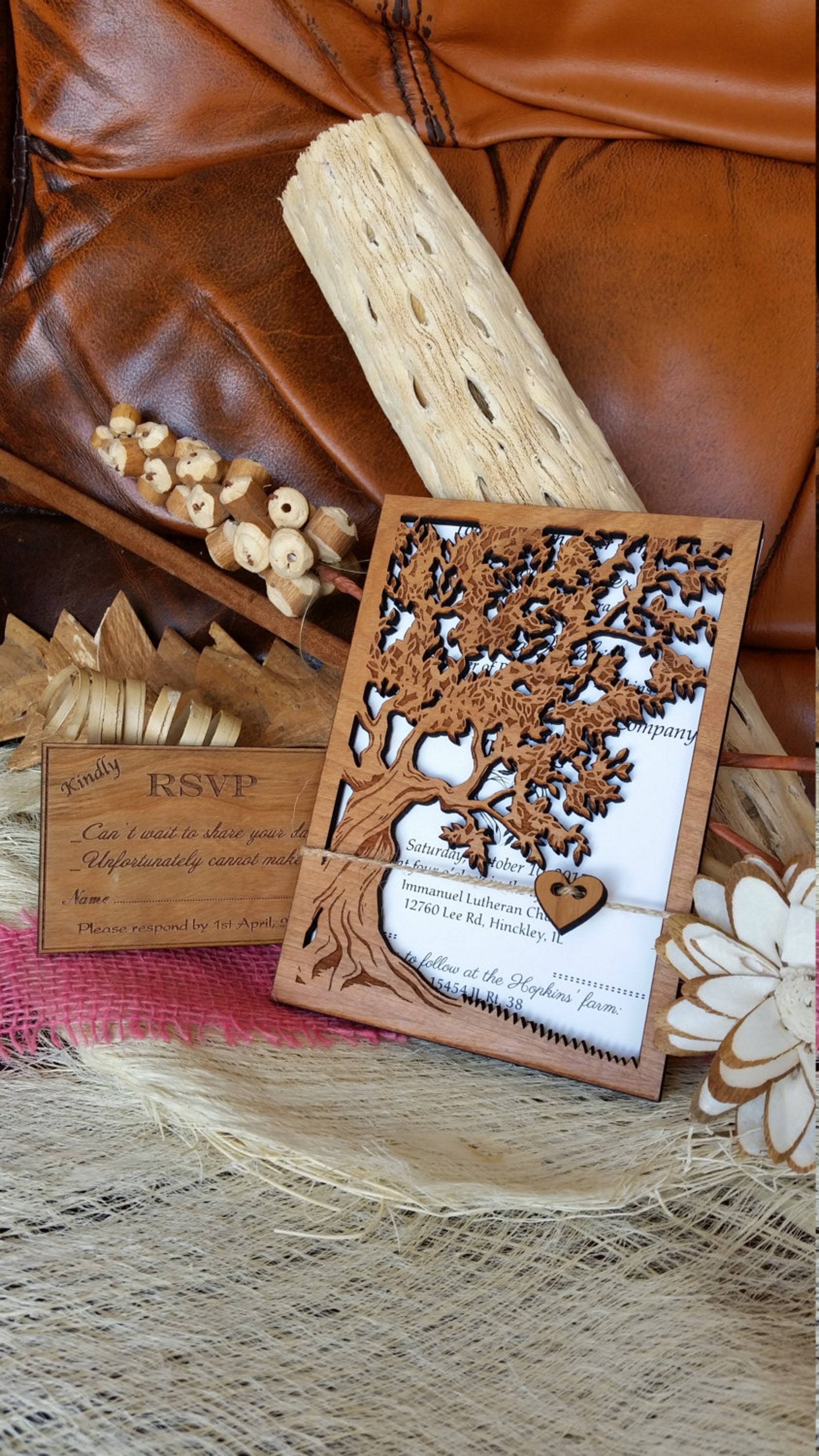 Tree of Life Wedding Invitation / Wood Wedding Invitation / Autumn ...
