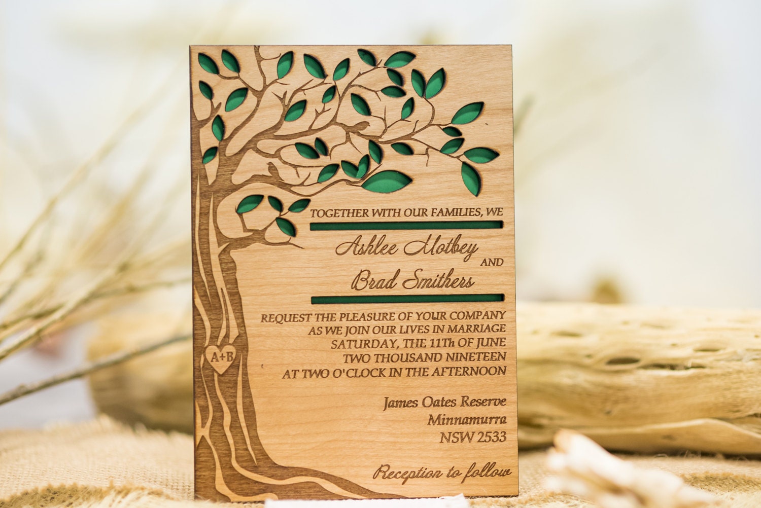 Tree Wedding Invitation Wooden Forest Invitation Laser Cut - Etsy UK