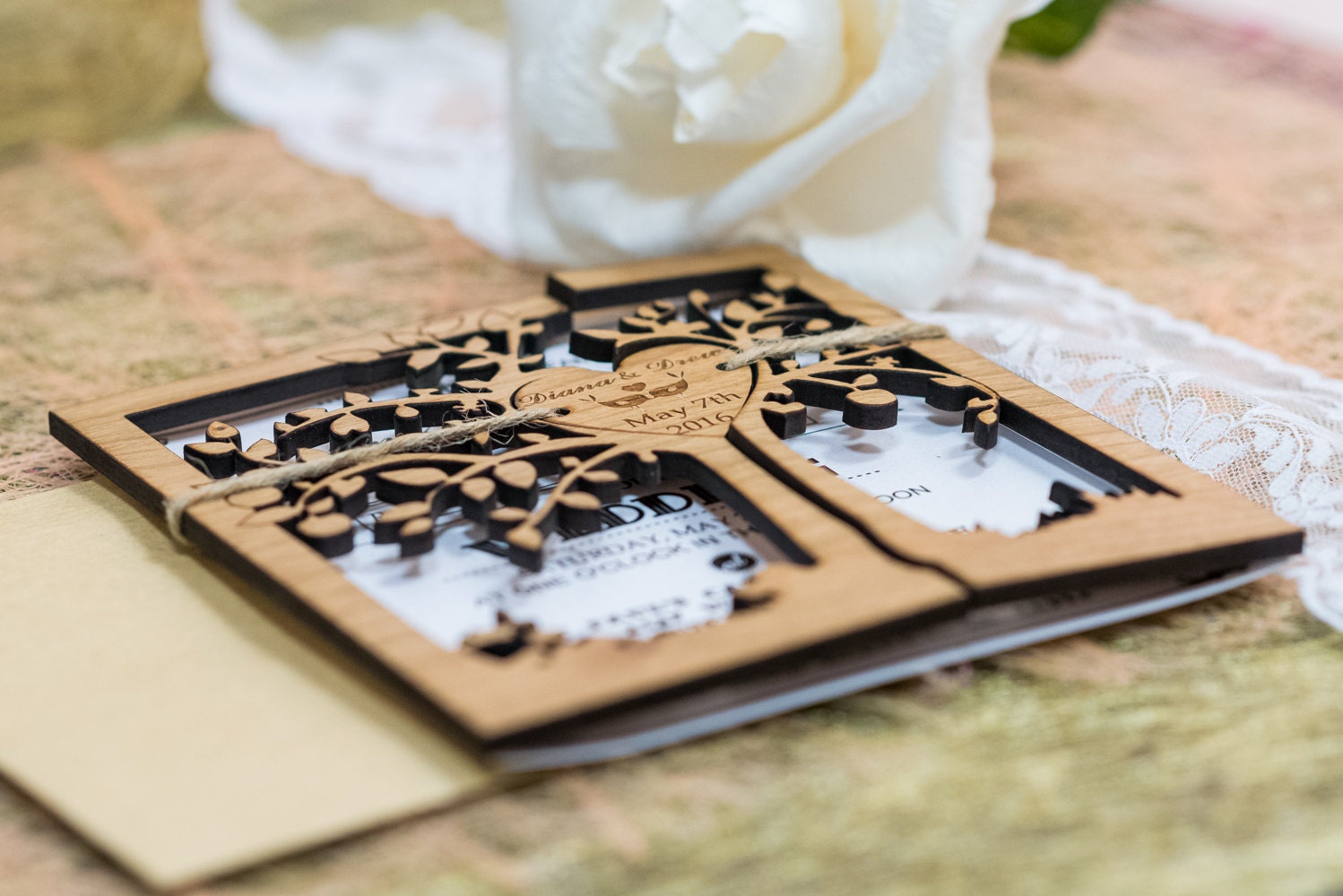 Tree rustic wedding invitations rustic wedding invite cutom | Etsy