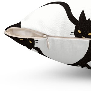 Playfully Bewitched: Spooky Silly Abstract Black Halloween Cat Throw ...