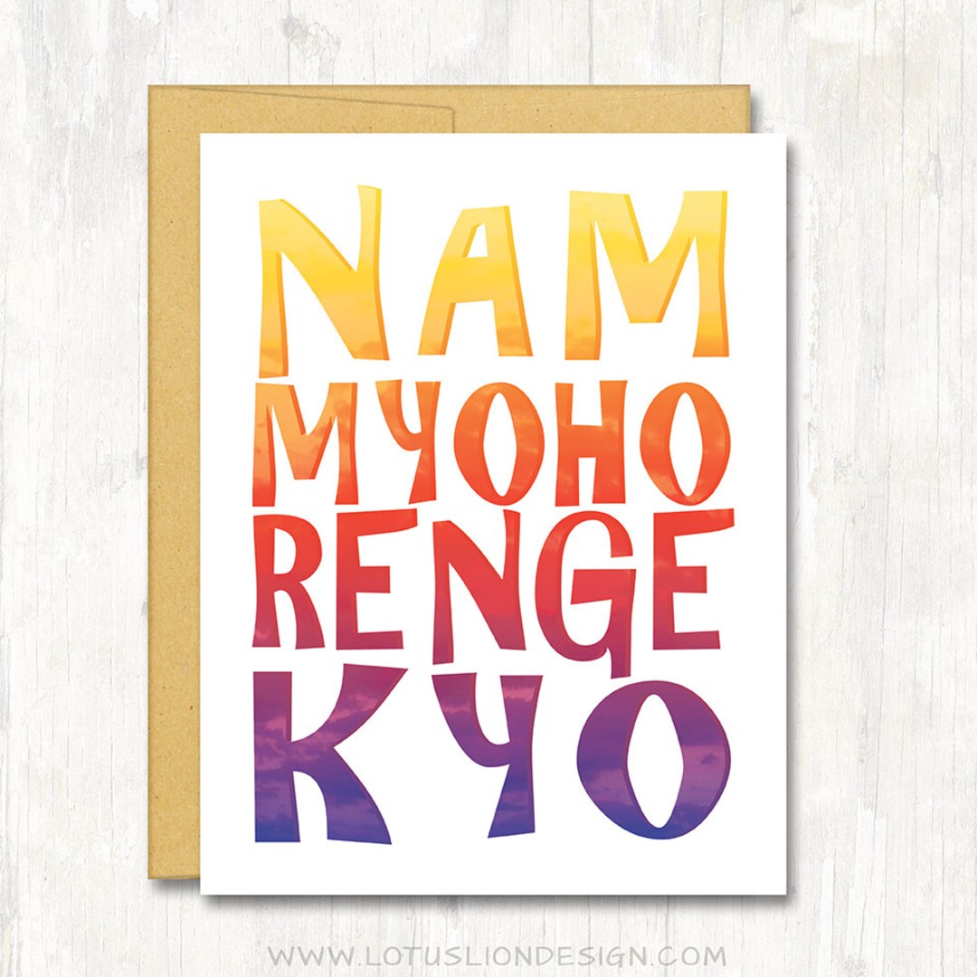 Nam Myoho Renge Kyo Greeting Card - Nichiren Buddhist Greeting Card - Etsy