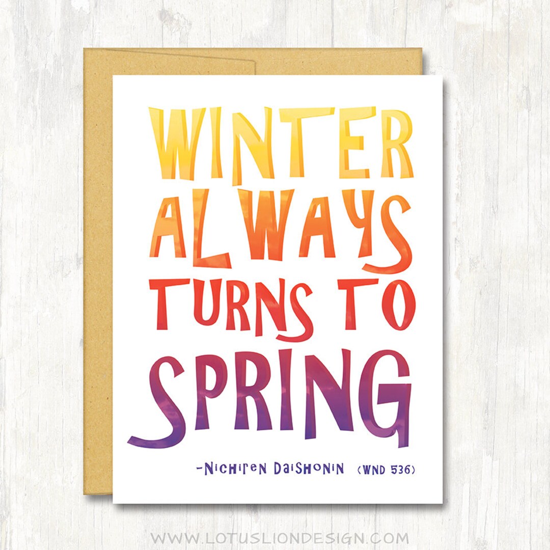 Winter Always Turns to Spring Encouragement Card - Nichiren Buddhist ...