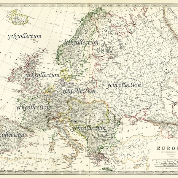 Eastern Europe Map - Etsy