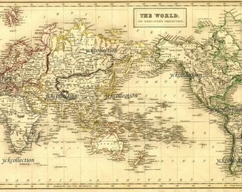 Vintage Old World Map/image Download Retro Style - Etsy Israel