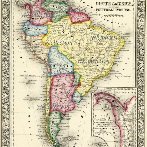 Antique North America Map 1840 Ultra High Resolution 8 X 10 to 28 X 42 ...