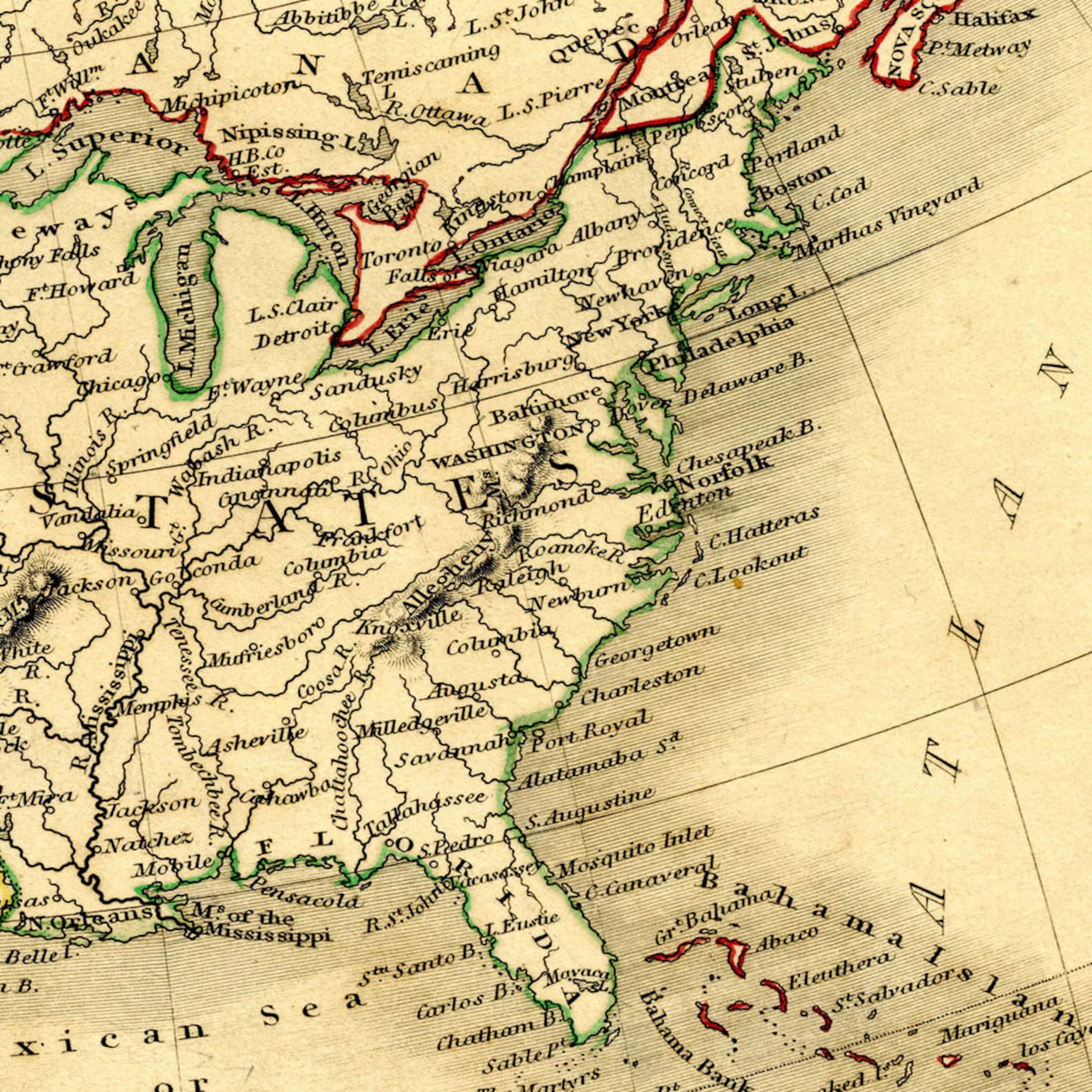 Antique North America Map (1840): High Resolution Digital Download - Etsy