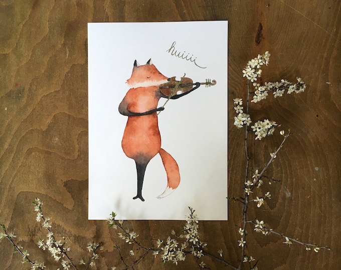 Fox Playing Violin, Woodland Animals, Forest, Wild Animals, Instrument ...