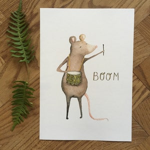 Mouse Playing the Drum, Woodland Animals, Animal Orchestra, Band Member ...