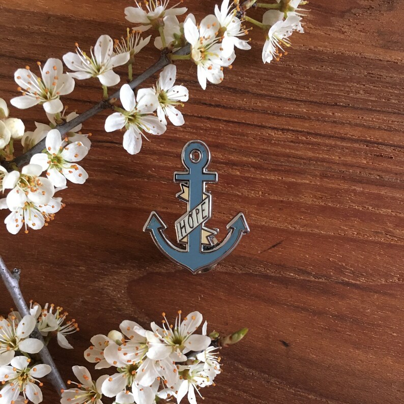 Anchor Pin, Sailor, Hope, Hard Enamel Pin, Enamel Pin, Brooch, Label ...