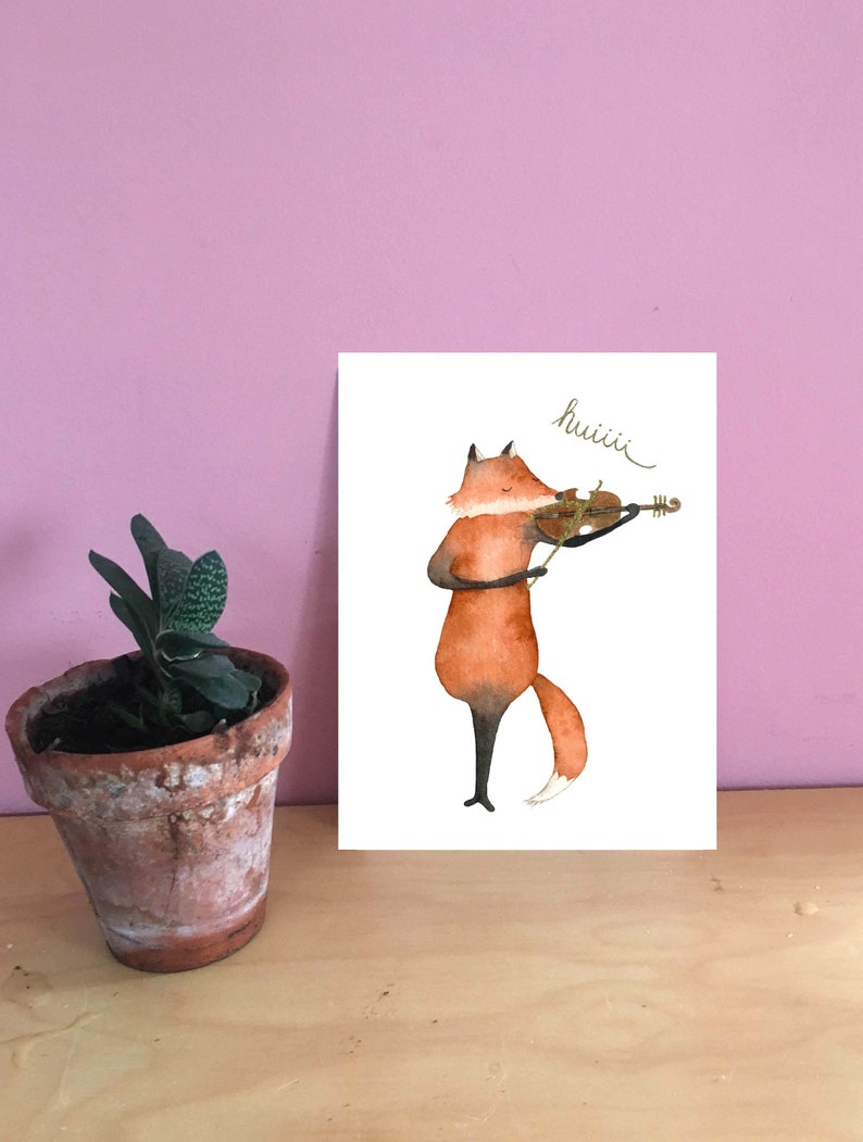 Fox Playing Violin, Woodland Animals, Forest, Wild Animals, Instrument ...