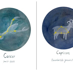 Star Signs, Horoscope, Star Sky, Personal Gift, Baby Present, Poster ...