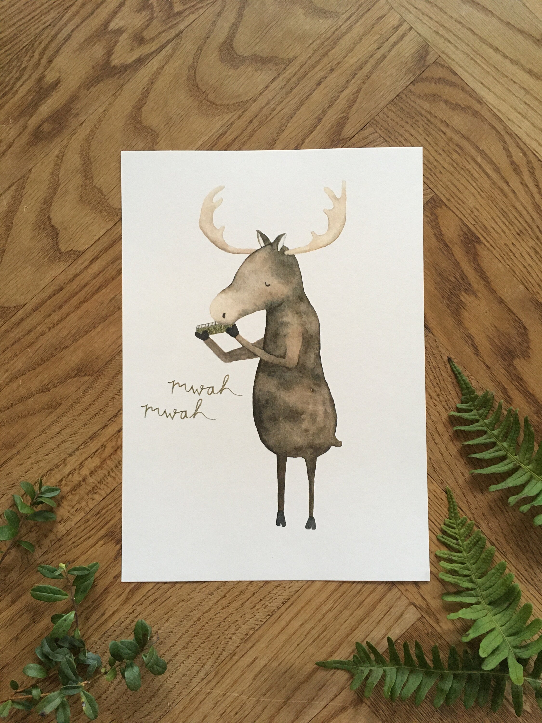 Moose Playing Harmonica Elk Woodland Animals Woods Band - Etsy