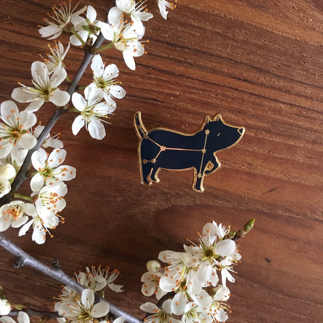 Dog Star Constellation Pin, Dog Pin, Starsign, Pin, Brooch, Enamel Pin ...