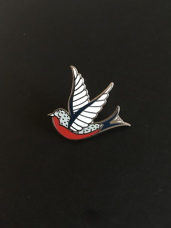 Bird Pin Swallow Robin Pin Hard Enamel Pin Label Pin - Etsy