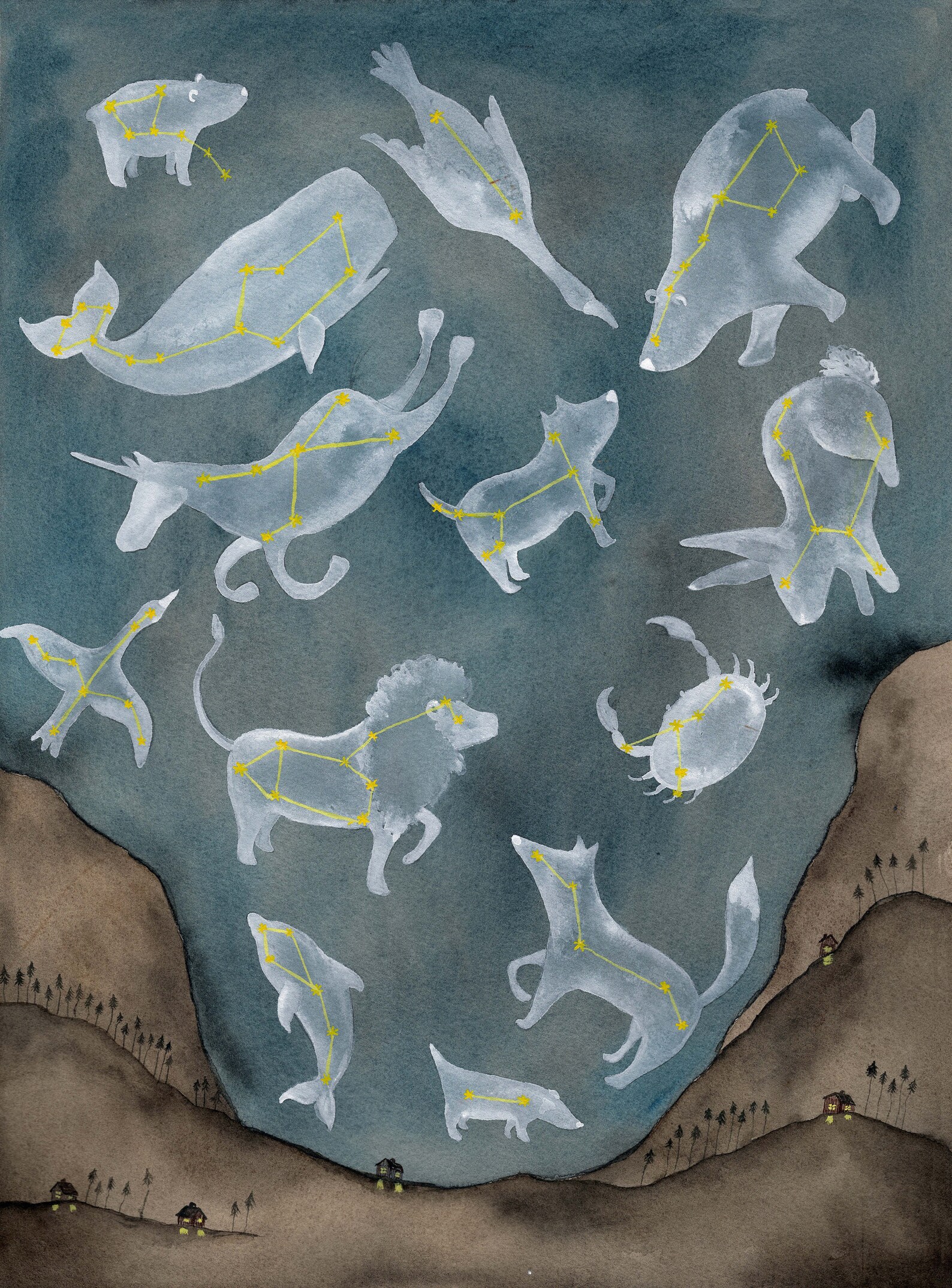 Animal Star Constellation Star Signs Night Sky Print - Etsy