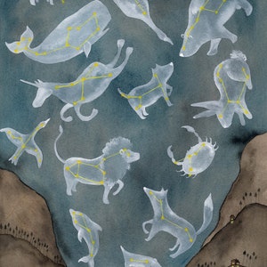 Animal Star Constellation Star Signs Night Sky Print - Etsy