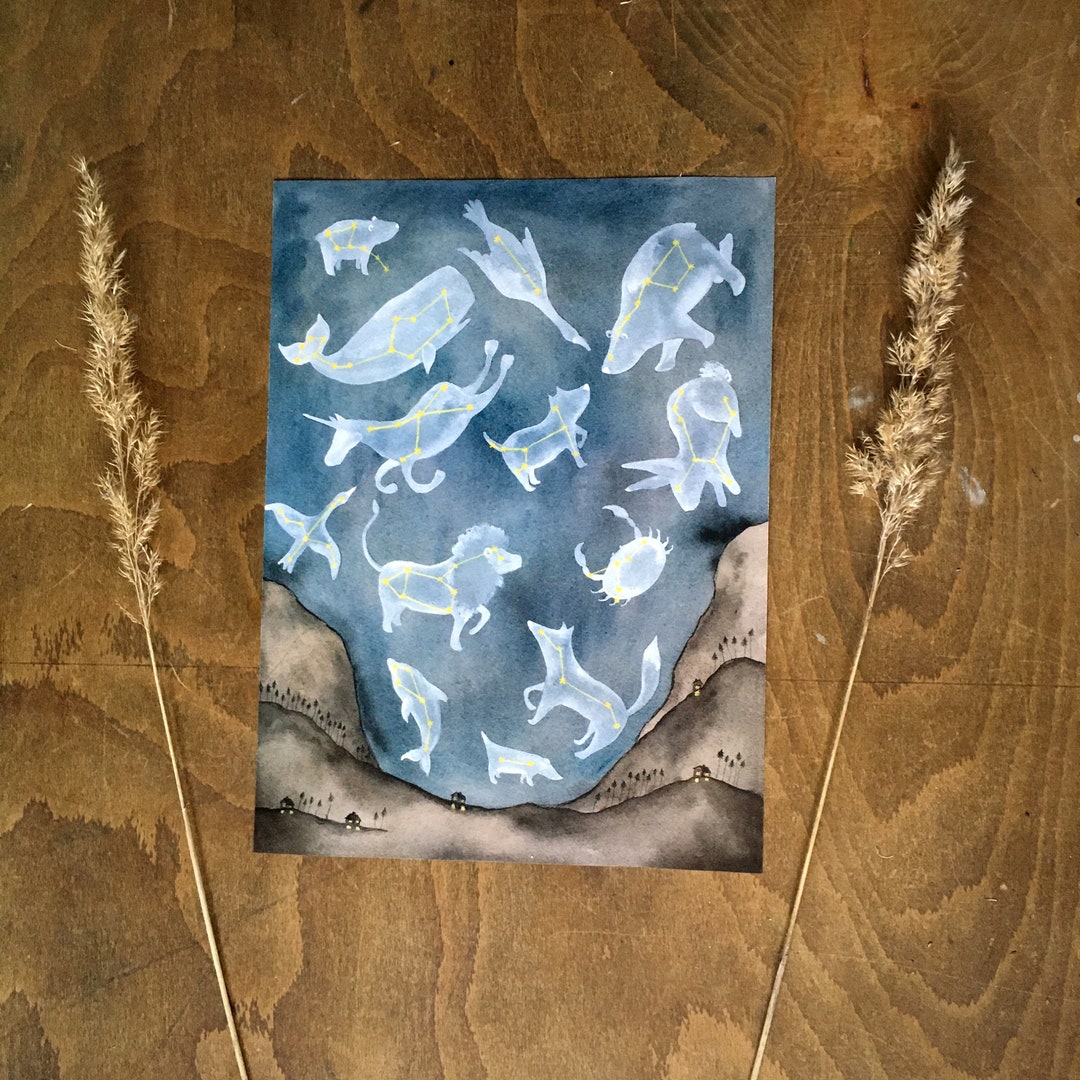 Animal Star Constellation Star Signs Night Sky Print - Etsy