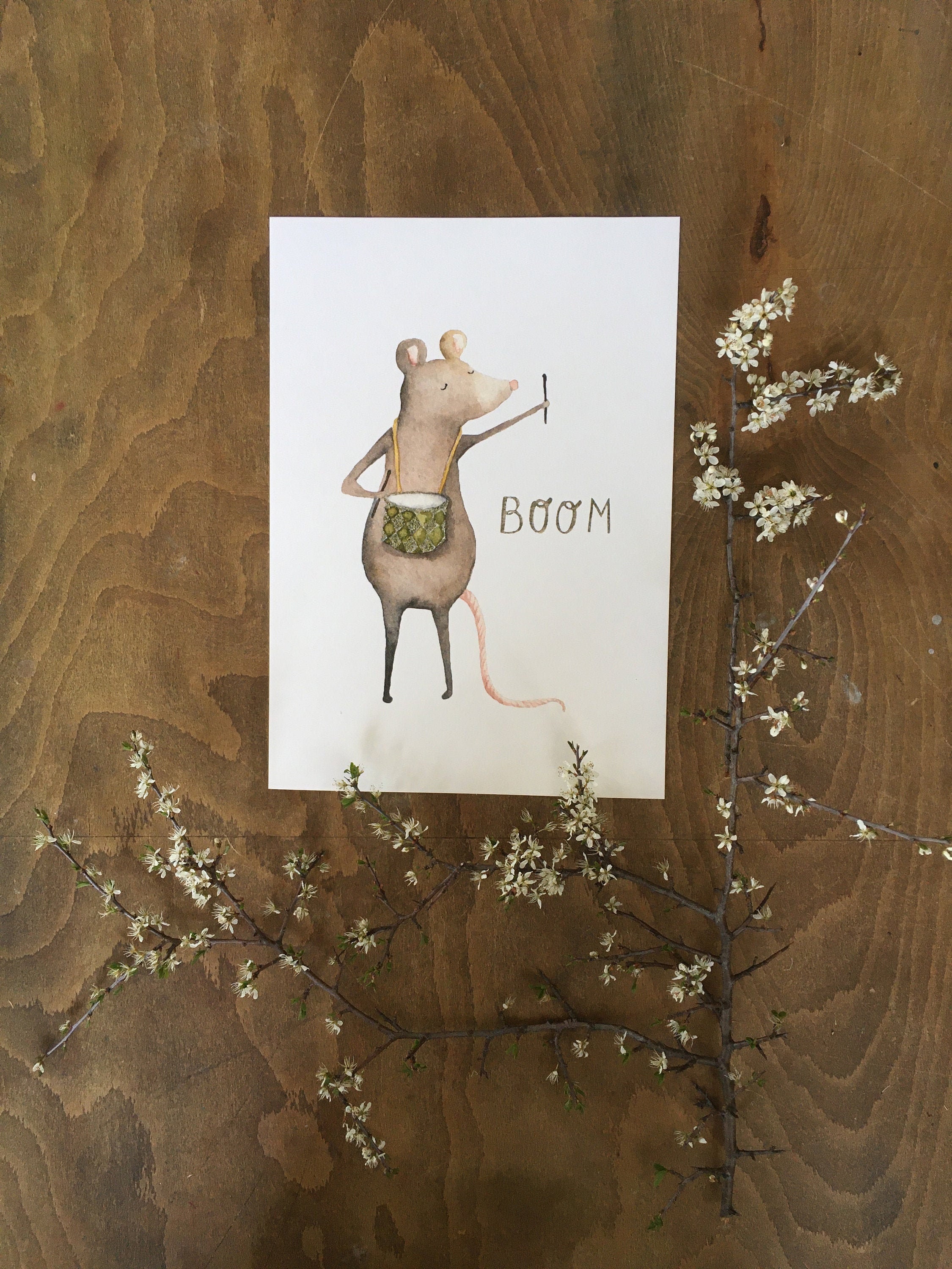 Mouse Playing the Drum, Woodland Animals, Animal Orchestra, Band Member ...