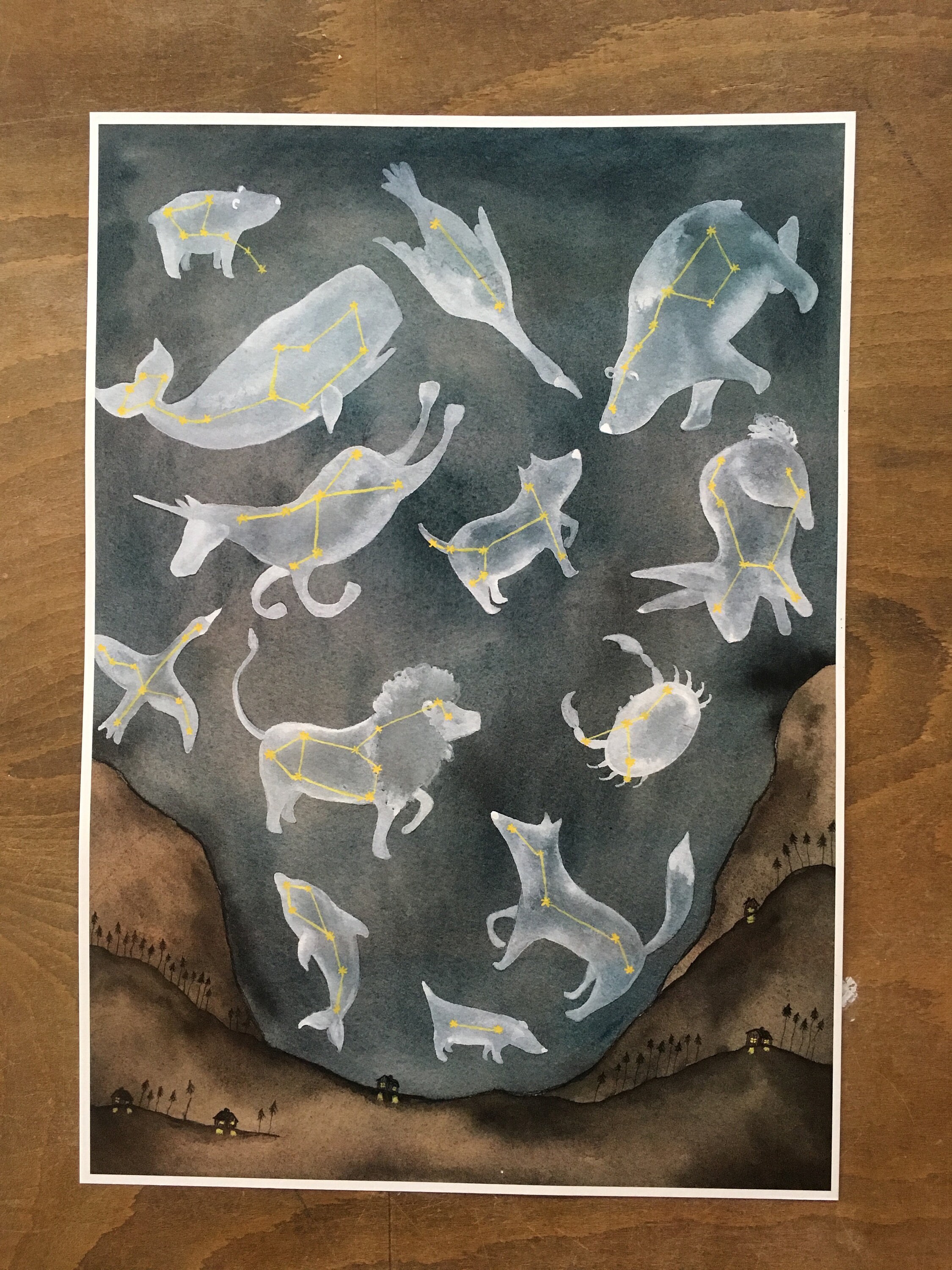 Animal Star Constellation Star Signs Night Sky Print - Etsy