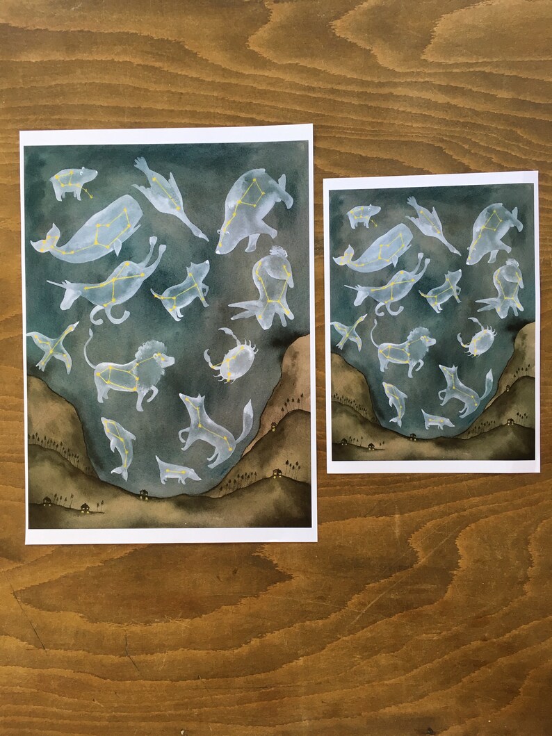Animal Star Constellation Star Signs Night Sky Print - Etsy