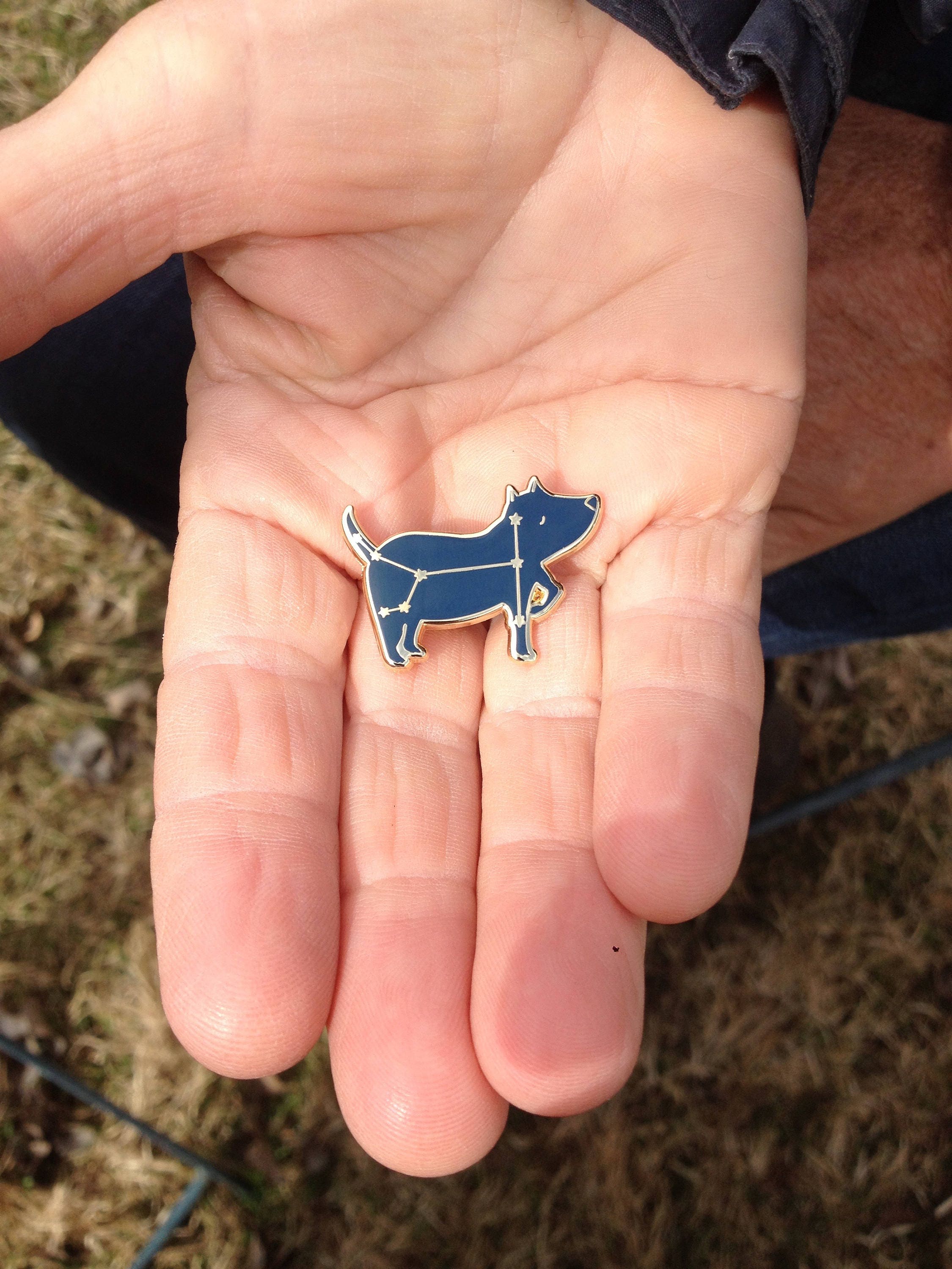 Dog Star Constellation Pin, Dog Pin, Starsign, Pin, Brooch, Enamel Pin ...