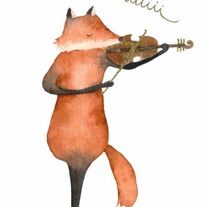 Fox Playing Violin, Woodland Animals, Forest, Wild Animals, Instrument ...
