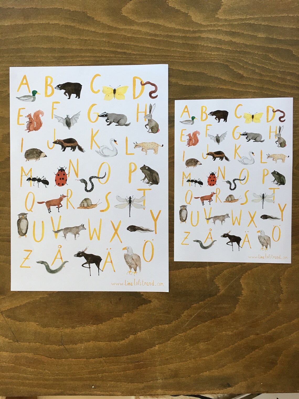 Djur Alfabet Till Barnrummet, Animal Alphabet Swedish, Svenskt, Nordic ...