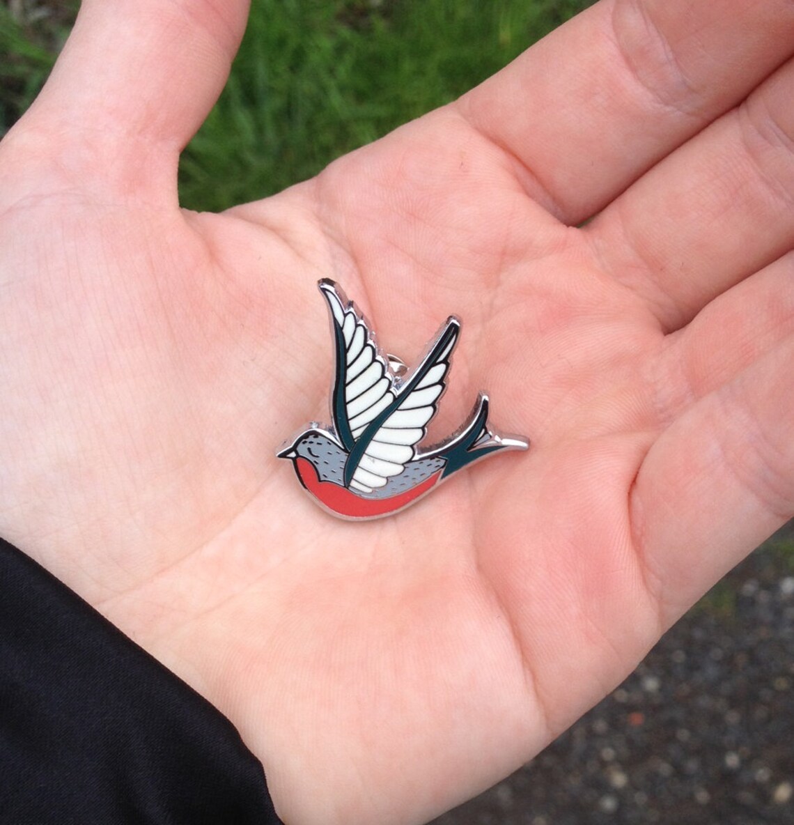 Bird Pin, Swallow, Robin, Pin, Hard Enamel Pin, Label Pin, Brooch ...