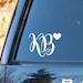 Monogram Car Decal Car Decals for Women Car Sticker Two - Etsy