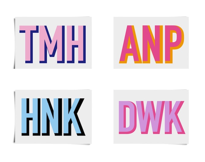 Monogram Decal, Layered Monogram, Car Decal, Vinyl Decal, Yeti Decal ...