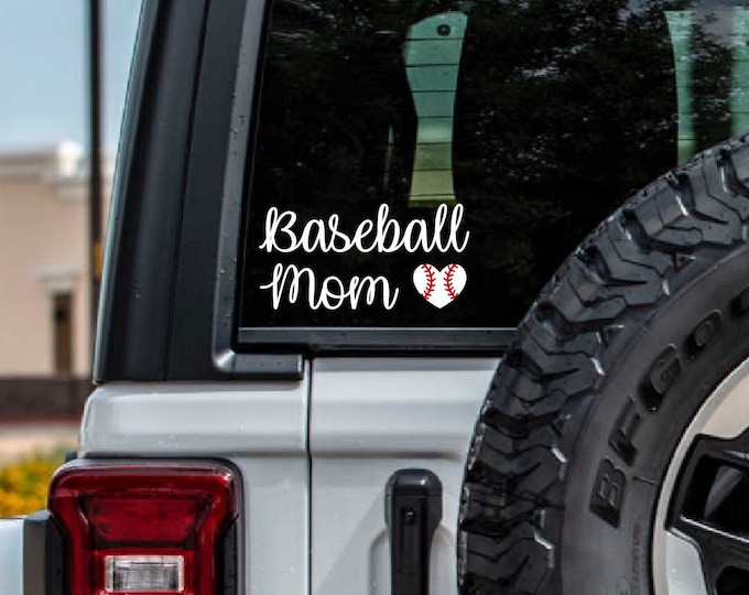 Baseball Mom Car Decal, Vinyl Decal for Car, Baseball Mama Sticker ...