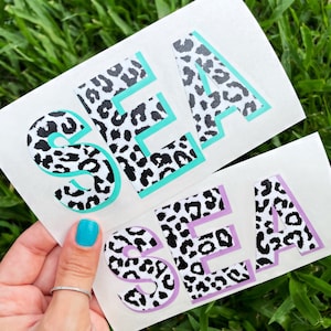 Leopard Print Monogram, Monogram Decal, Monogram Car Decal, Yeti Decal ...