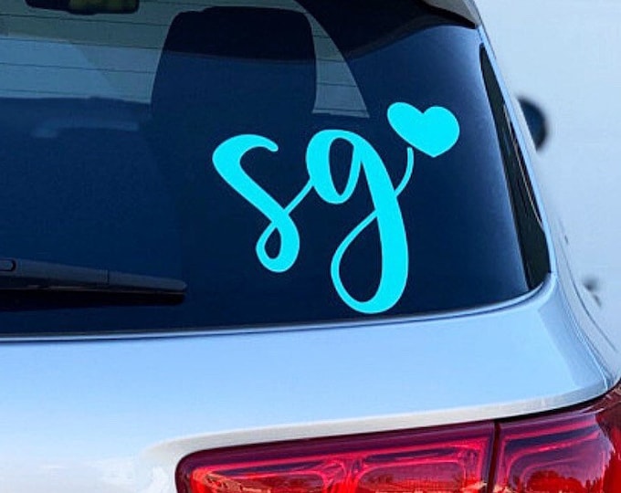 4 Initial Monogram Decal - Monogram Sticker - Monogram Decals ...