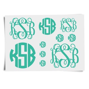 Monogram Decals, Sheet of Monograms, Monogram Bundle, Monogram Stickers ...
