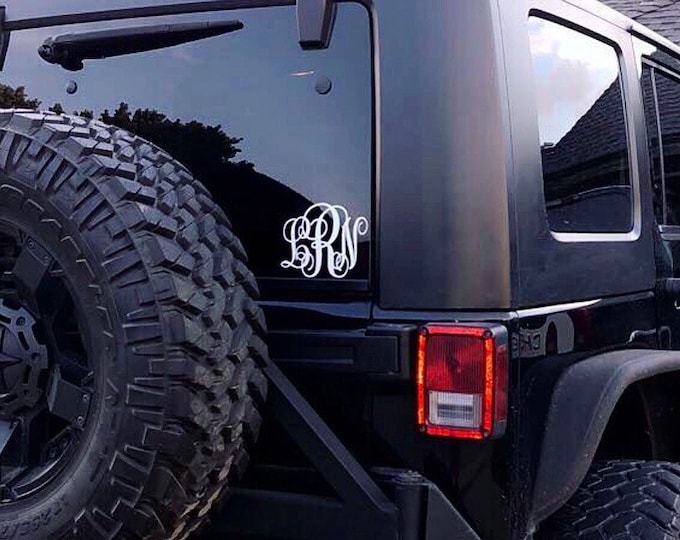 4 Initial Monogram Decal - Monogram Sticker - Monogram Decals ...