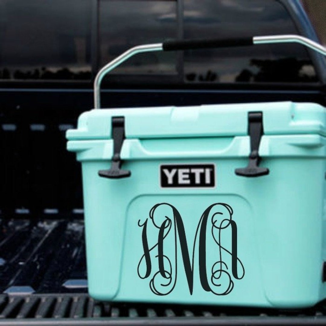 Monogram Decal, Vinyl Decal, Yeti Monogram, Monogram for Cooler ...