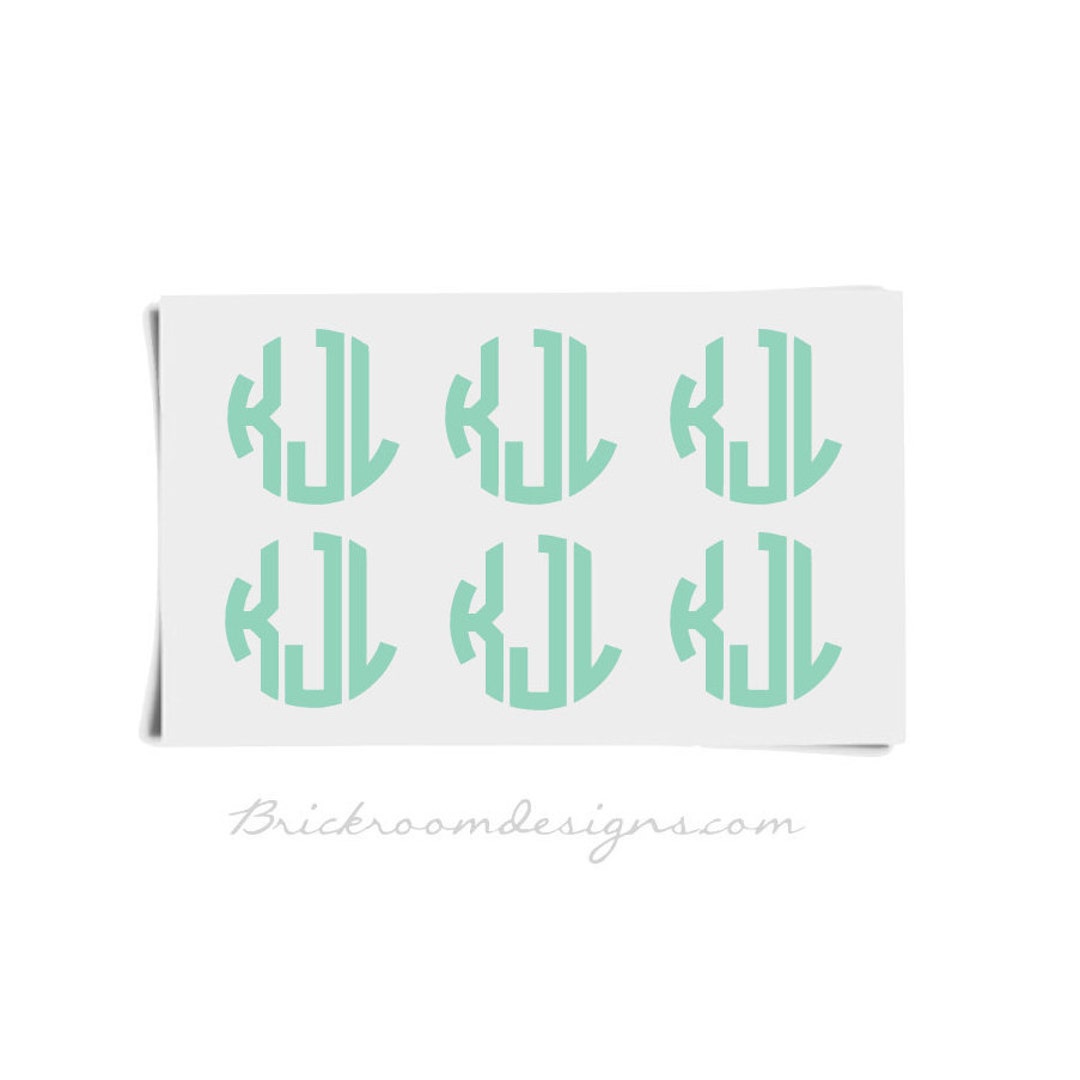 Small Monogram Decals, Tiny Monogram, Monogram Decal, 1 Inch Monogram ...