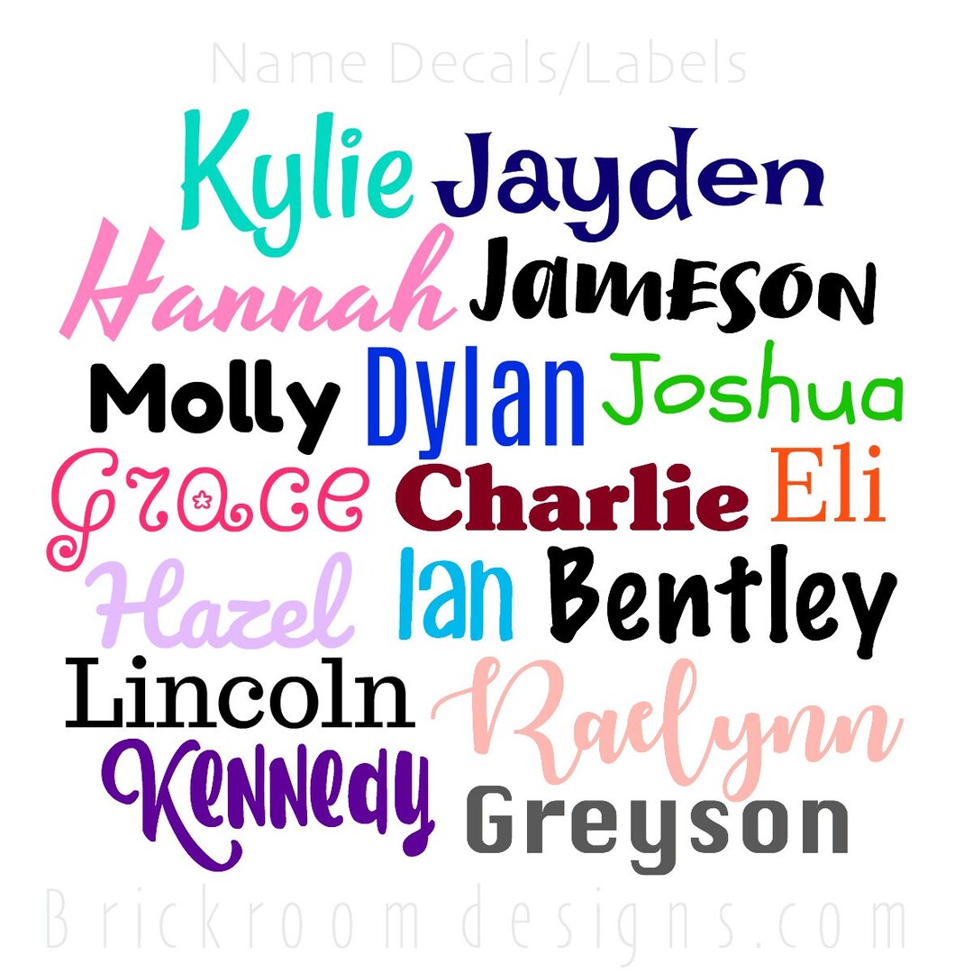Vinyl Name Decal, Any Word Decal, Custom Name Decal, Name Labe ...