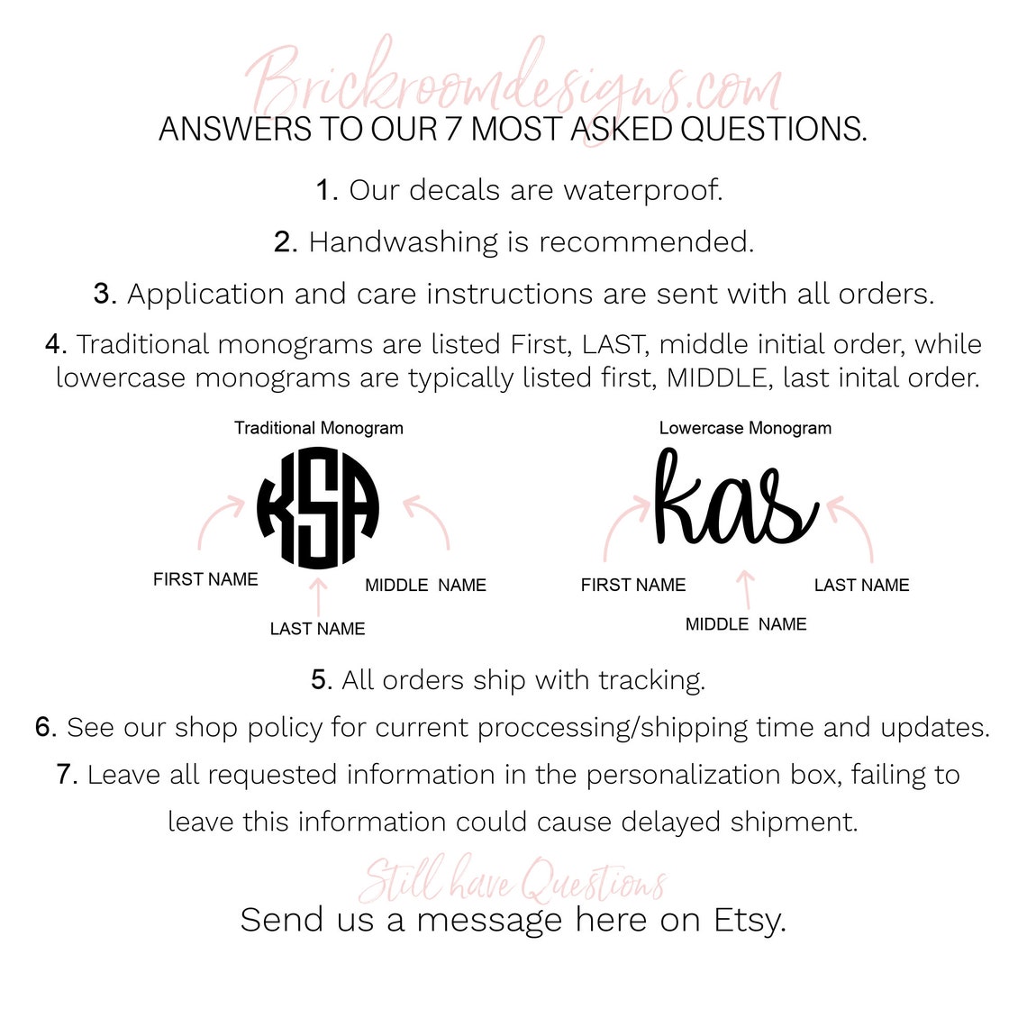 Lilly Monogram Decal Vinyl Monogram Sticker Monogram Decal | Etsy