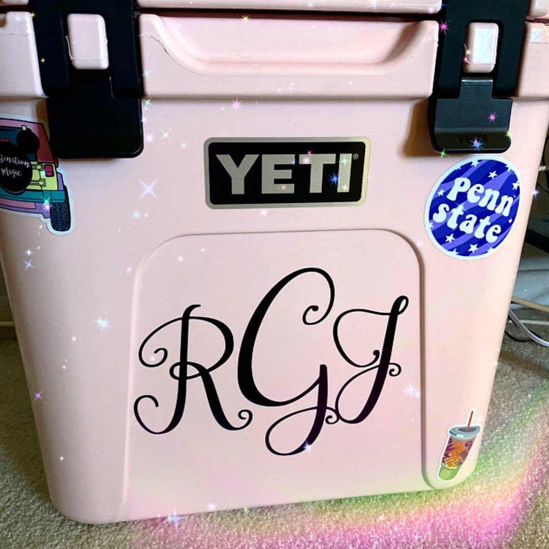Monogram Decal, Vinyl Decal, Yeti Monogram, Monogram for Cooler ...